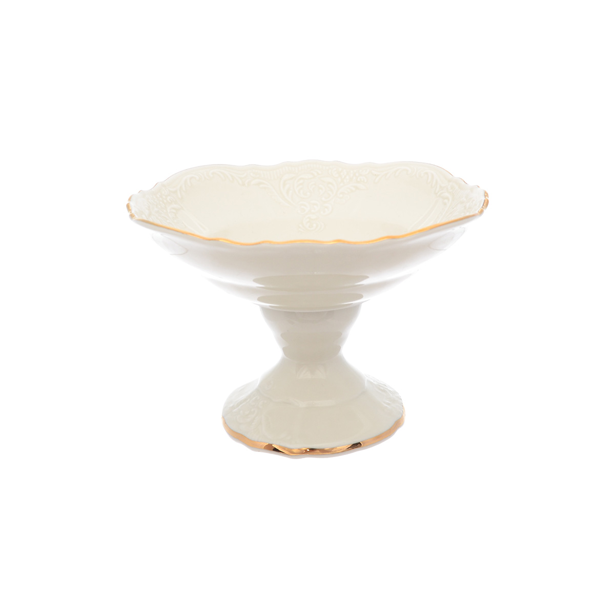 Конфетница на ножке Thun Bernadotte Белый узор Be Ivory 16 см купить по цене 1 260 ₽ в